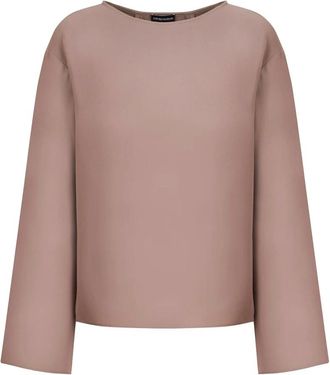 Emporio Armani Femme, Blouses et Chemises, Rose, Taille: 42 FR Blouse &Eacute;vas&eacute;e en Cady Technique