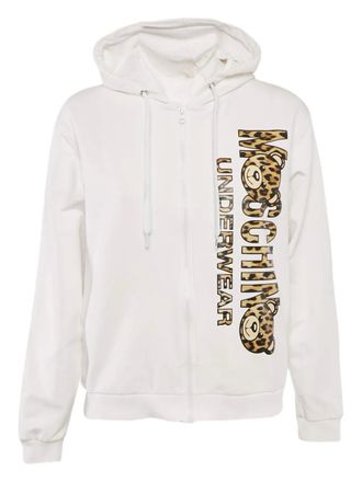 Moschino hoodie &agrave; fermeture zipp&eacute;e - Blanc