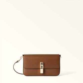 Furla Iride Umh&auml;ngetasche S Cognac H Braun Strukturiertes Leder Damen