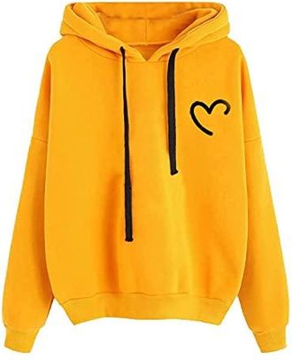 Generic Pull à capuche pour femme noir - Sweat-shirt surdimensionné décontracté pour femme - Sweatshirts sans capuche grande taille - Pull à capuche de couleu