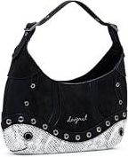 Desigual Sac à Main Sac à épaule bandoulière Haiti Snake Patch Hand Bag Black Noir