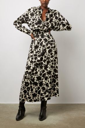 Gerard Darel Jupe longue &agrave; fleurs contrast&eacute;es - BASTIAN - Noir