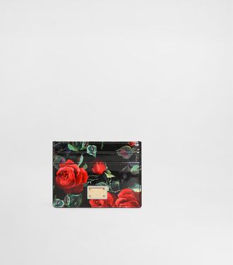 Dolce & Gabbana Kartenetui Aus Glänzendem Kalbsleder - Frau Geldbörsen Und Kleinlederwaren Drucken Onesize