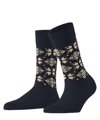 Esprit Damen Winter Star W So Baumwolle Wolle Gemustert Socken, Blau Space Blue 6116, 35-38
