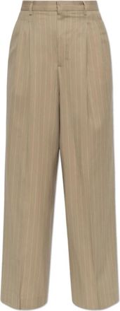 Ami Femme, Pantalons, Beige, Taille: 40 FR Pantalon Large en Laine