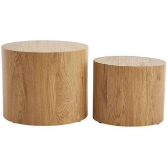 Miliboo Miliboo - Ovale Couchtische aus hellem Holz (2er-Set) woody