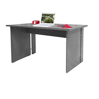 Dmora Bureau lin&eacute;aire pour bureau et &eacute;tude, Table dordinateur Minimal, Bureau de travail, 120x78xh75 cm, couleur Gris Ciment