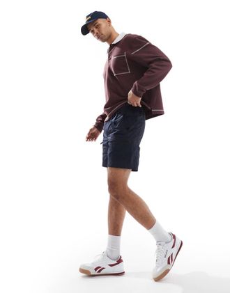 Boss Orange by Hugo Boss Sal - Short cargo technique en nylon avec ceinture - Bleu marine