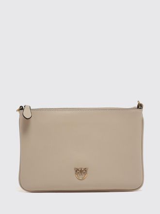 Pinko Pochette Love Bag Simple en cuir avec bandouli&egrave;re en maille m&eacute;tallique et logo Love Birds
