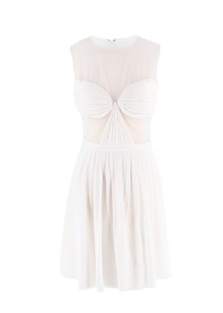 Cushnie et Ochs Cream High Neck Mesh Mini Dress Size S