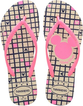 Havaianas Slim Disney Stylish, bequeme, leichte und stilvolle Badelatschen, Disney-Designs, schmale Riemen und rutschfeste Sohle, Damen