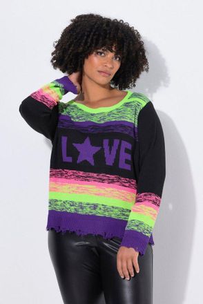 Angel Of Style Strickpullover Pullover Straight Fit Farbverlauf destroyed Saum