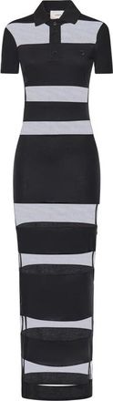 Coperni Femme, Robes, Noir, Taille: 40 FR Striped Sheer Polo Dress