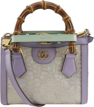 Gucci Pre-owned Sac &agrave; main 2-en-1 en cuir Nishijin petit mod&egrave;le Diana - Femme - Pre-owned - Violet - Taille: ONE Size