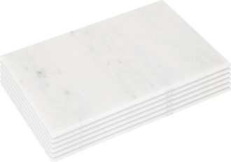 Argon Tableware 6X Weiß 30cm x 20cm Rechteckige Tischsets aus Marmor - Groß rutschfest Hitzebeständig Küche Essen Tisch Abendessen Tischsets-Set