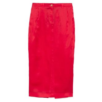 Khaite Roter High-Waist-Rock mit Taschen - - Skirts - Damen - Rot - 2XS
