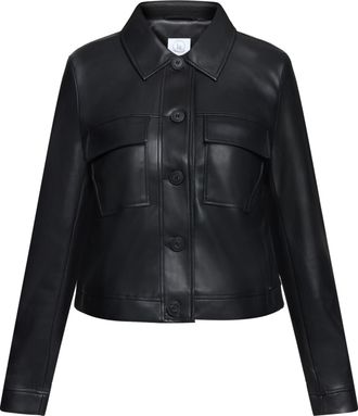 Betty & Co Damen Lederjacke Langarm 44, Schwarz