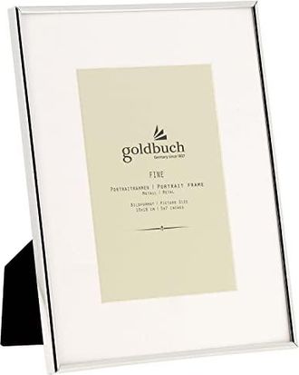 Goldbuch 960042 Portraitrahmen Fine, Bilderrahmen für Fotos und Bilder im 10 x 15cm Format, Fotorahmen, Portrait Frame aus Metall, Foto Rahmen Silber