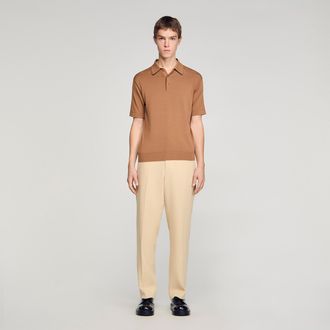 Sandro Polo en coton et soie