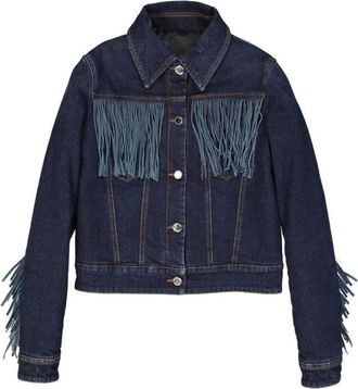 Frankie Morello Veste en jean en coton - Femme - Vestes - Bleu - Taille: 36 FR