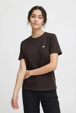 Jacqueline de Yong Kurzarmshirt JDY JDYPISA S/S PRINT TOP JRS NOOS, Damen, Gr. L, beige (chocolate torte), Jersey, Obermaterial: 100% Baumwolle, bedruckt, regular fit no