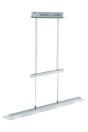 Fischer & Honsel Led-H&auml;ngeleuchte Tenso, Chrom, Nickel, Metall, Glas, l&auml;nglich,l&auml;nglich, 64x150 cm, h&ouml;henverstellbar, Farbtemperaturwechsler, Lampen & Leuchten, Innenb