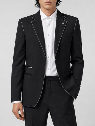 Philipp Plein Einreihiger Blazer aus Schurwolle mit Kontrastpaspelierung
