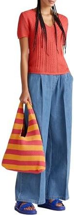 Benetton Pull col V M/M, Rouge, XL