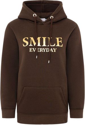 Zwillingsherz Hoodie Smile Sparkle gl&auml;nzender Print, Fronttasche, Kapuze, Daumenloch