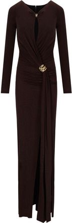 Elisabetta Franchi ROBE RED CARPET MARRON FONC&Eacute; ELISABETTA FRANCHI
