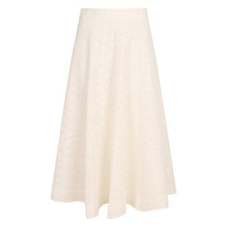 Zimmermann Bestickter Leinen Midi-Rock - - Skirts - Damen - Beige - L
