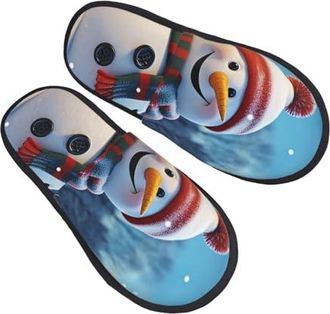 Generic Chaussons Femme Homme Joyeux Bonhomme De Neige Chaussons DIntérieur Confort Lavable Pantoufles Pour Invités, Pour Fête, Intérieur Extérieur, Mariage, 