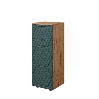 Vicco Midischrank Gr&uuml;n/Goldkraft Eiche Irma 30x81x30 cm - Badezimmerm&ouml;bel, Ideal f&uuml;r kleine R&auml;ume und schmale Nischen