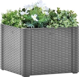 vidaXL Vidaxl - Lit sur&eacute;lev&eacute; de jardin avec syst&egrave;me darrosage Gris 43x43x33 cm