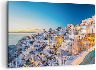 Arttor Wandbilder Dekoration Wohnzimmer Griechenland Insel Sommer Bilder auf Leinwand 120x80cm Leinwandbild Schlafzimmer Küche Deko Wand Kunstdruck Art Groß 