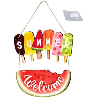 Holibanna Rustikales Sommer T&uuml;rschild mit Langlebigem Material f&uuml;r Schlafzimmer K&uuml;che und Garten