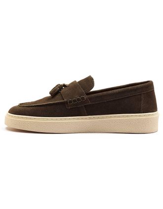 OFF THE HOOK Rory - Legere Slipper-Loafer aus Wildleder in Military-Gr&uuml;n mit Quasten