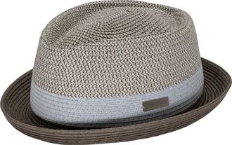 Chillouts Paea Hat - Pork Pie Hut Herren/Damen, 100% Papierstroh, Unisex Sommer Trendhut, Adjustable, S-M/L-XL, grau