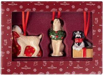 Villeroy & Boch Nostalgic Ornaments Ornamente Weihnachten Bunt, Weihnachtsdekorationen Hunde, Deko Weihnachten, Figuren, Anhänger, Baumschmuck, Porzellan und Kunststo
