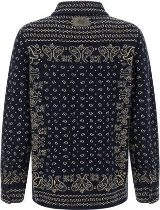 Guest In Residence Bandana-Jacquard Cashmere Shirt - Midnight Blue