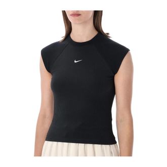 Nike Haut sans manches c&ocirc;tel&eacute; &agrave; col mock en maille Chill - Femme - Sport - Noir - Taille: 42 FR