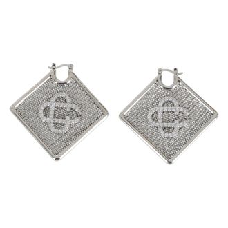 Casablanca Femme, Accessoires, Gris, Taille: ONE Size Diamond Logo Ear Hoops