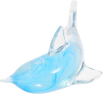BESPORTBLE Glas Delfin Figurine Kleine Aquarium Deko Glasfigur Skulptur Stabile Glasdeko f&uuml;r Wohnzimmer B&uuml;ro Schreibtisch Dekoratives Meeresmotiv