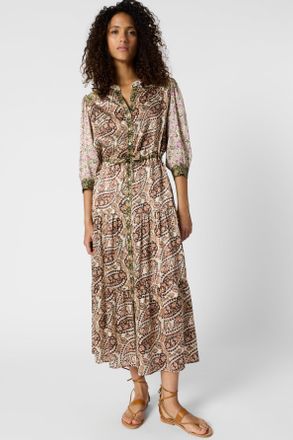 Gerard Darel Robe longue &agrave; fleurs en soie - ROSELINA - Multicolore