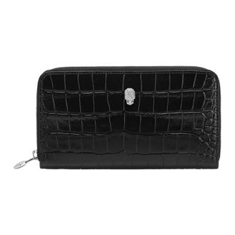 Philipp Plein Femme, Accessoires, Noir, Taille: ONE Size Rounded Zip Wallet Cocco