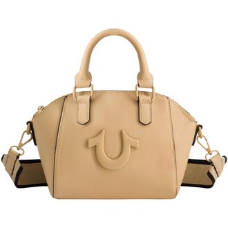 True Religion Womens Satchel Bag, Small Crossbody Purse Handbag with Adjustable Removable Shoulder Strap, Camel