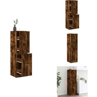 vidaXL Apothekerschrank R&auml;uchereiche 40x41x144,5 cm Holzwerkstoff - Apothekerschrank - Apothekerschr&auml;nke - Apothekerm&ouml;bel - Apotheker Sideboard