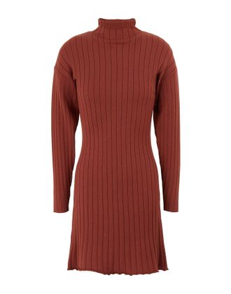 8 by YOOX MOCK-NECK KNIT L/SLEEVE MINI DRESS