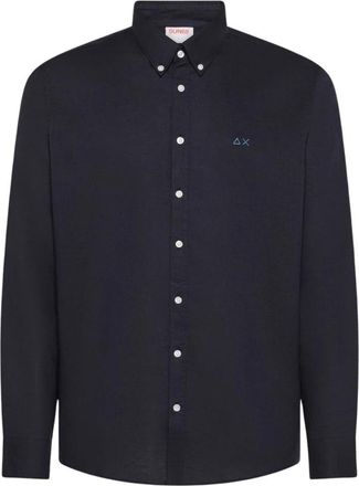 Sun 68 Homme, Chemises, Noir, Taille: XL Shirt Linen BD L/S