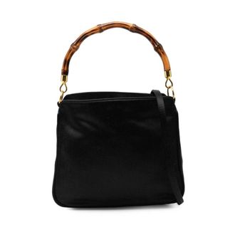 Gucci Sac bandouli&egrave;re Pre-owned &agrave; poign&eacute;e en bambou - Femme - Pre-owned - Noir - Taille: ONE Size
